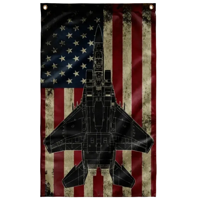 F-15 Fighter Aircraft Flag (Color) | Challenge Coin Nation