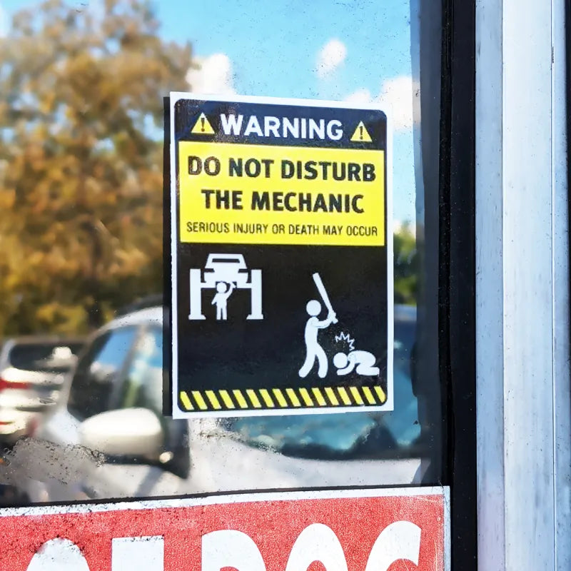 Do Not Disturb the Mechanic Sticker | Challenge Coin Nation