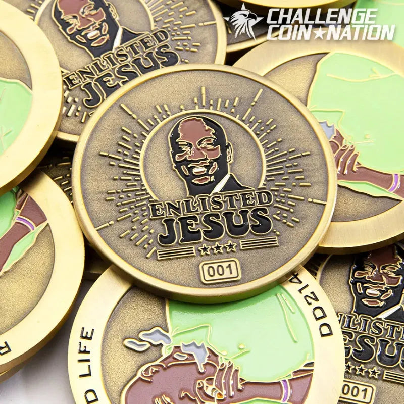 Enlisted Jesus Challenge Coin - Retired Life | Challenge Coin Nation