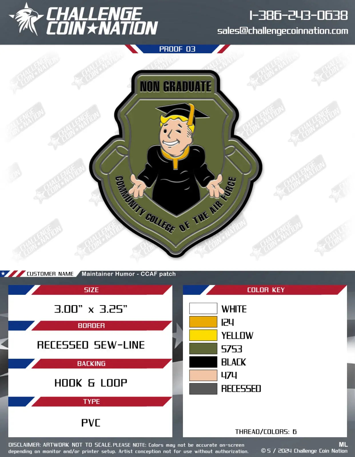 CCAF Non-Graduate Morale Patch - Preorder | Challenge Coin Nation